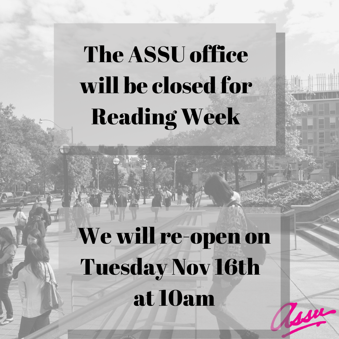 Reading Week Office Closure - Arts & Science Student Union